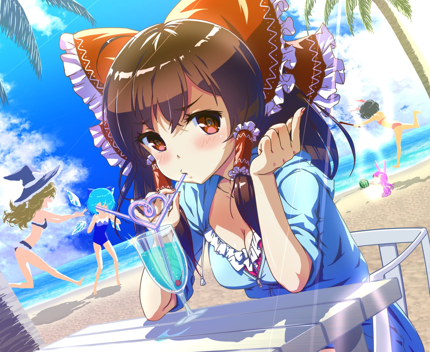 kyo (kyo21413) touhou cirno hakurei reimu inaba tewi kirisame marisa reisen udongein inaba ...